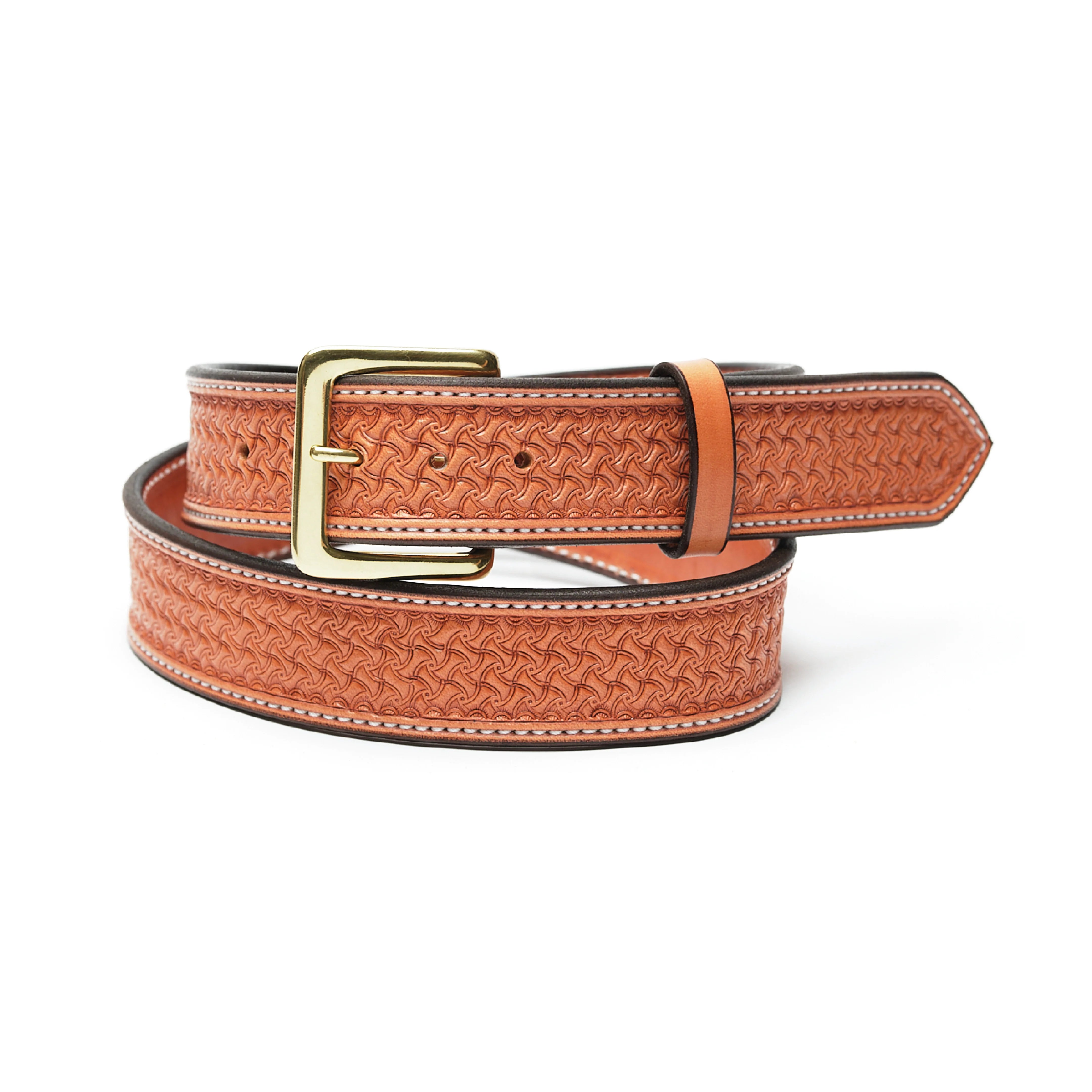 Saddle Tan Spider Leather Belt – Neon Spur